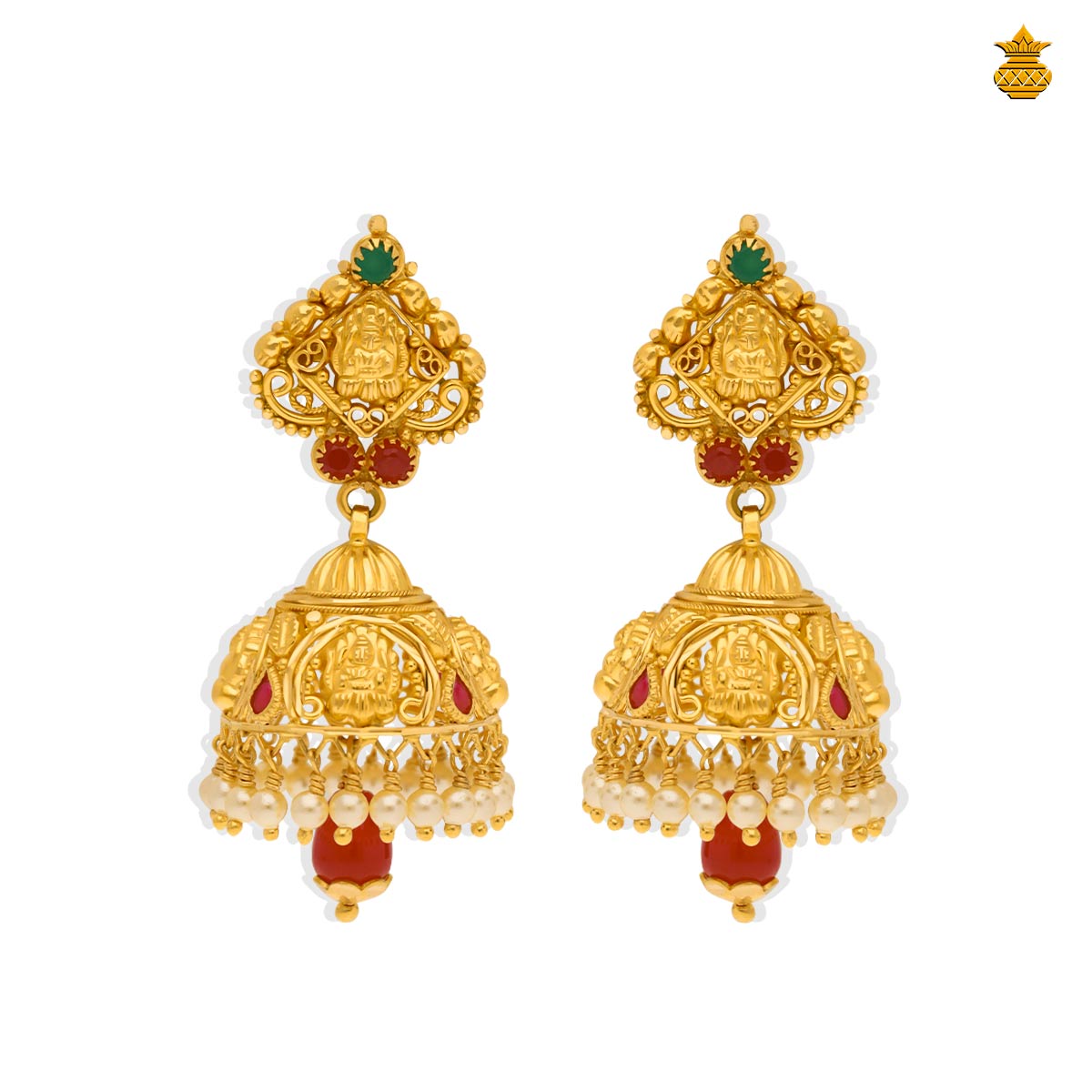 Buy Fancy Jhumka With Hanging Ruby Beads | KJS Jewellers